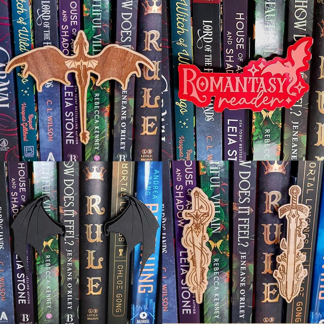Bookshelf Décor, Romantasy Sign, Library Sign, Fantasy Sign, Romance ...