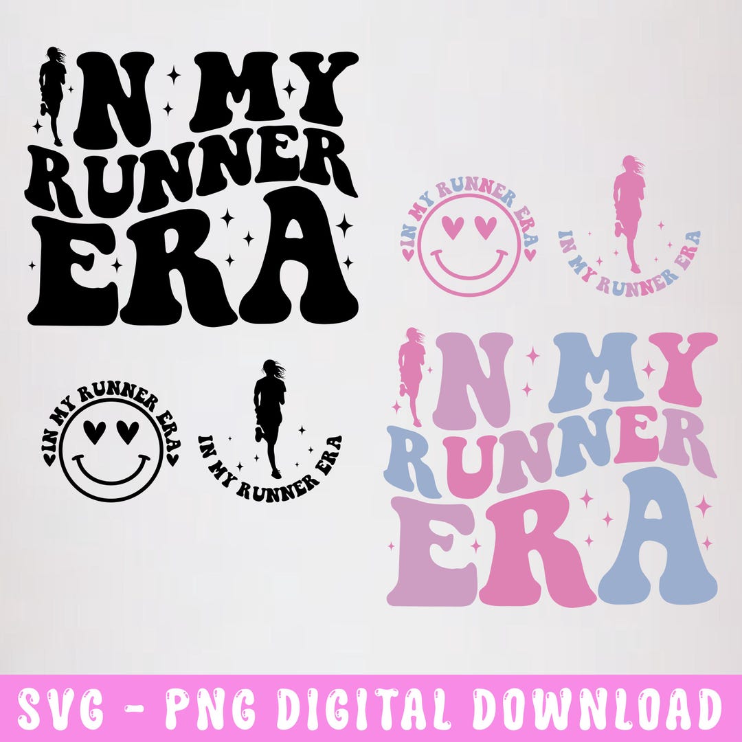 In My Runner Era SVG PNG Bundle, Marathon Game Day Design (digital ...