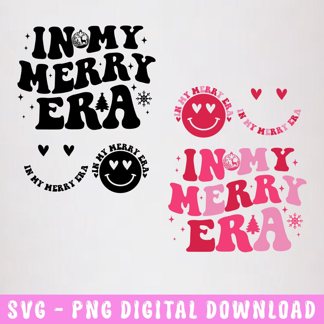 Retro in My Merry Era Svg, Merry Svg Png, in My Merry Era Svg, Retro Christmas Svg, Funny ...
