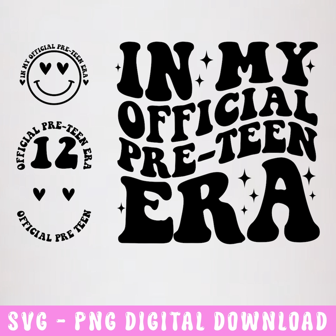 12 Official Pre-teen Era Svg, 12th Birthday Era Svg, Official Pre-teen ...