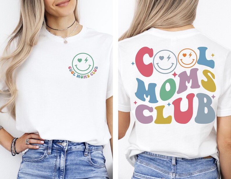 Cool Moms Club Svg, Mom Svg, Mom Tees Svg, Trendy Mom Era Svg, Wavy Mom ...