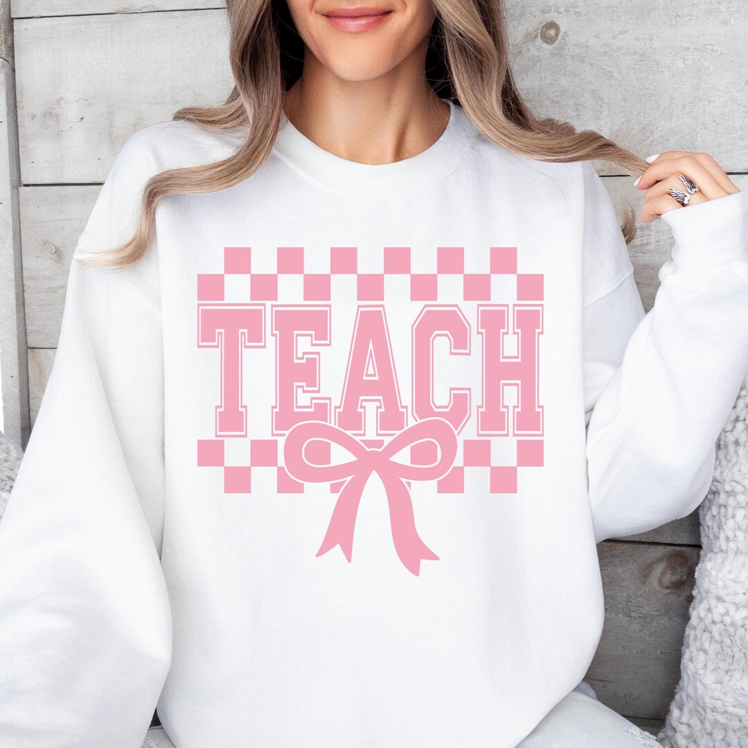 Coquette Teach SVG, Bow Teacher SVG, Bow Teach Svg, Varsity Teach Png ...