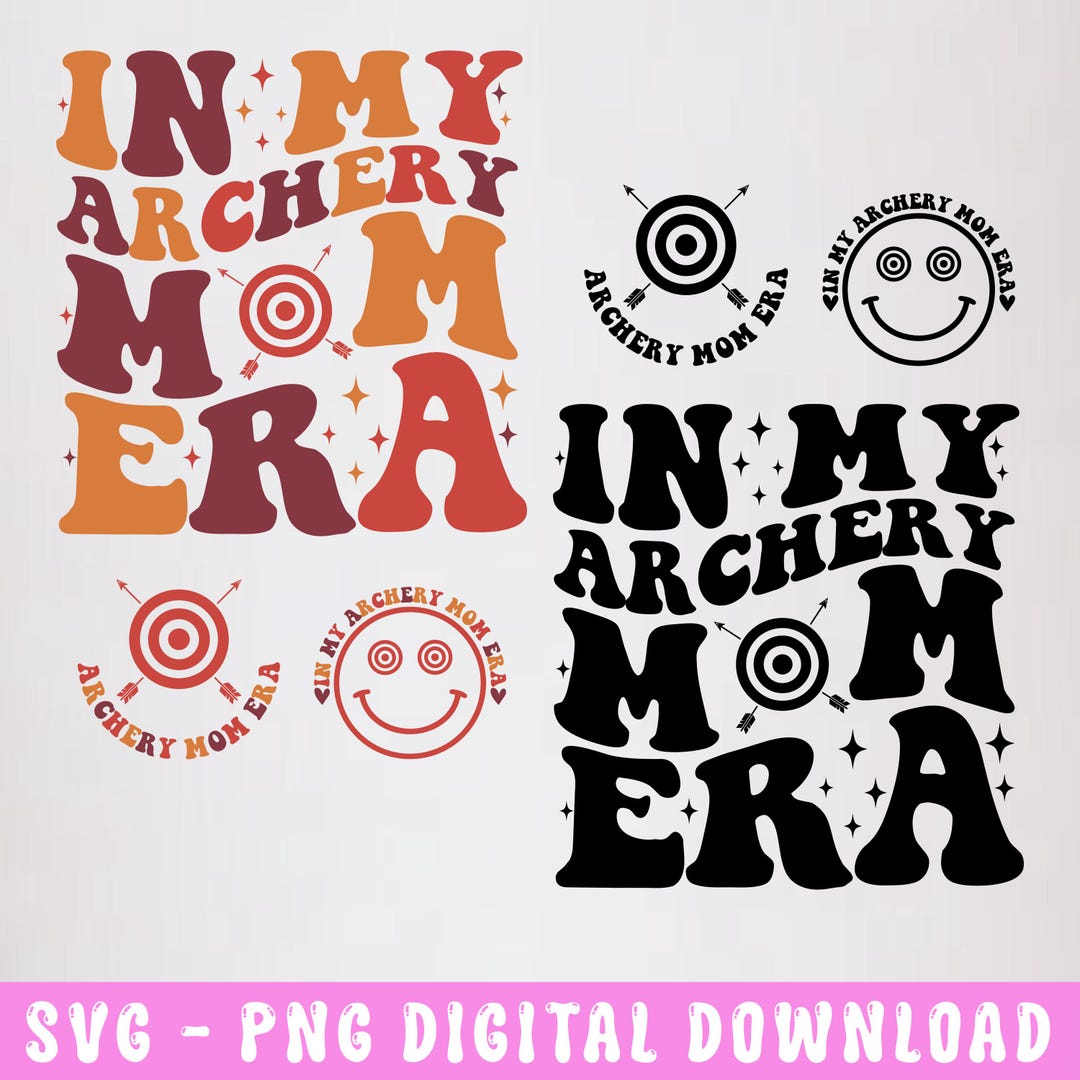 In My Archery Mom Era Svg Png, Wavy Smiley Svg, Pocket Design Svg ...
