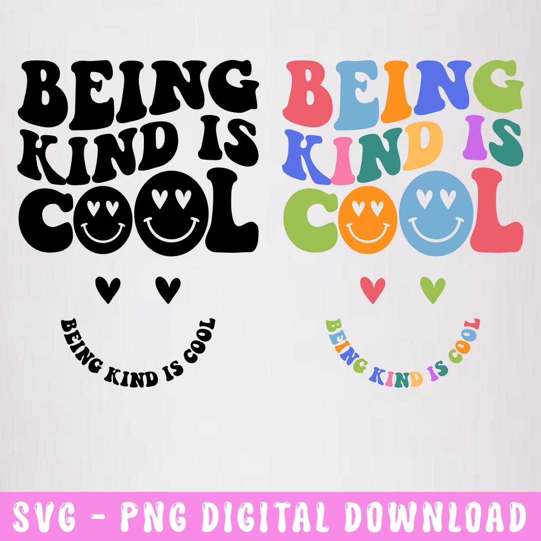 Being Kind is Okay SVG, Wavy Positive Quote (digital File) - Etsy
