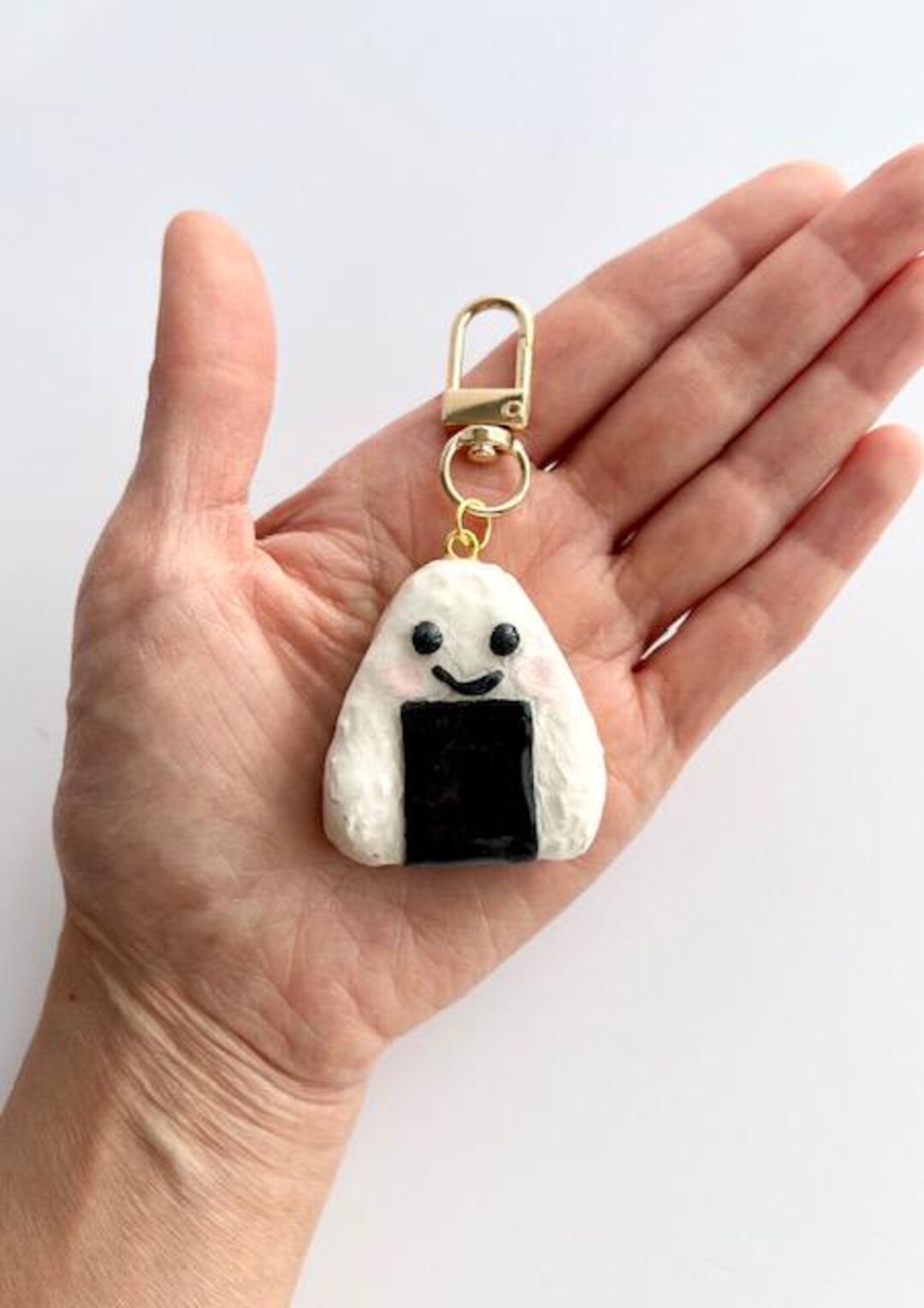 Onigiri Bag/key Charm Handmade From Polymer Clay - Gold-tone Backpack ...