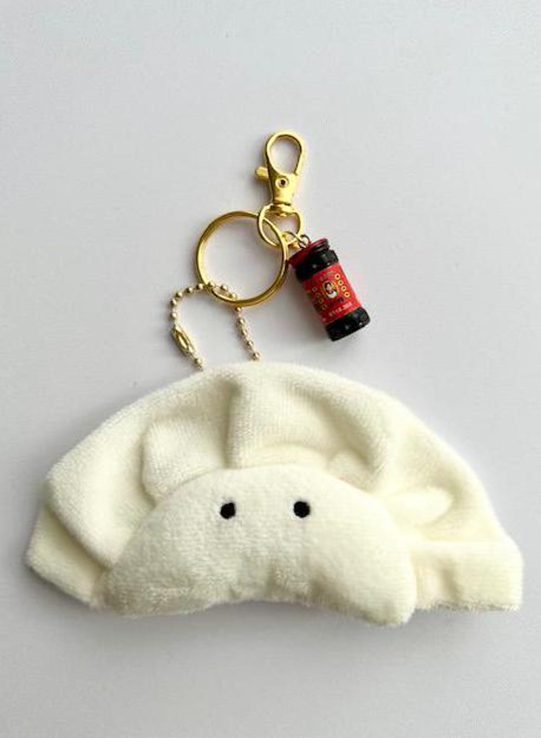 Plush Dumpling & Chili Crispy Sauce Cute Bag Charm Cute Key Chains Key ...