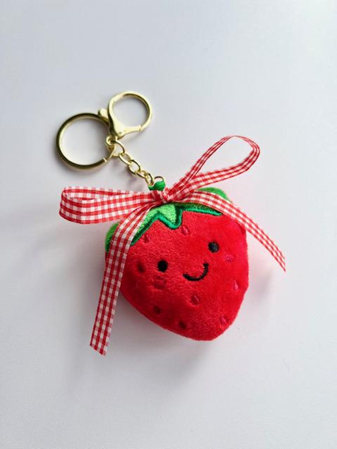 Plush Strawberry Bag Charm, Bag Charms, Key Chains, Key Charms. Cute ...