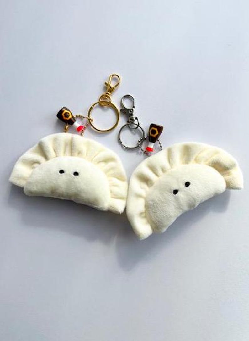 Plush Dumpling & Soy Sauce Bottle Bag Charm Keychains Key Charms. Now ...