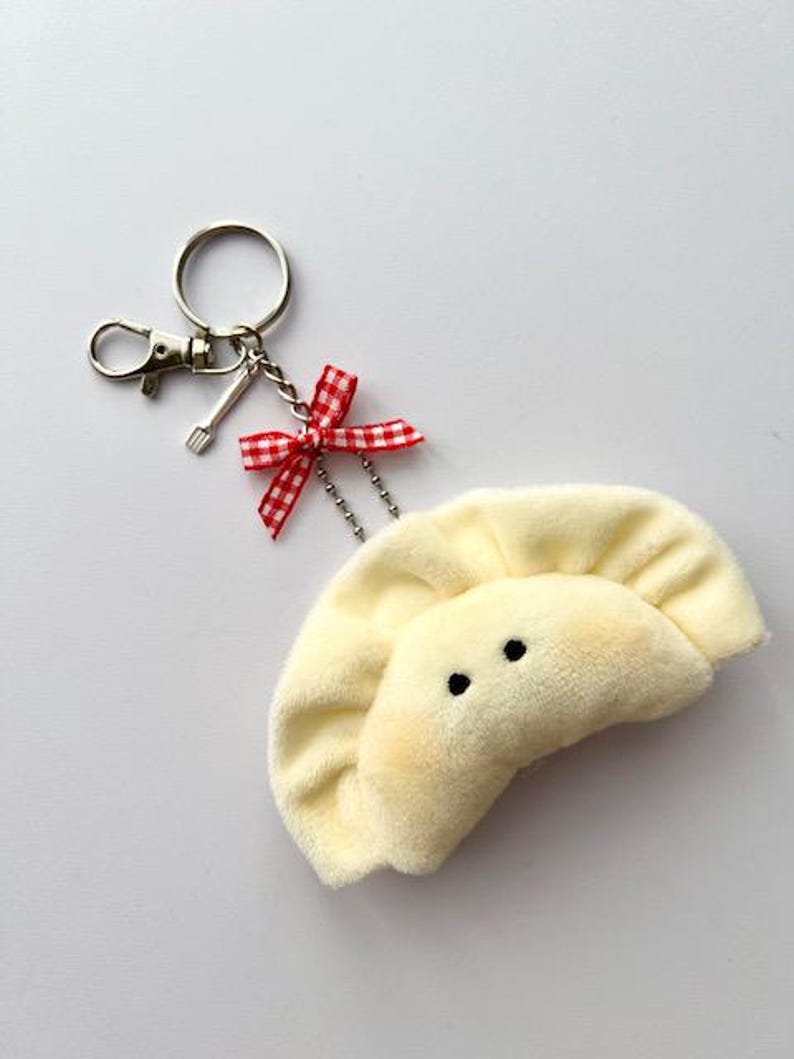 Plush Pierogi & Fork Dumpling Bag Charm Key Chain Key Charms Pierogi ...