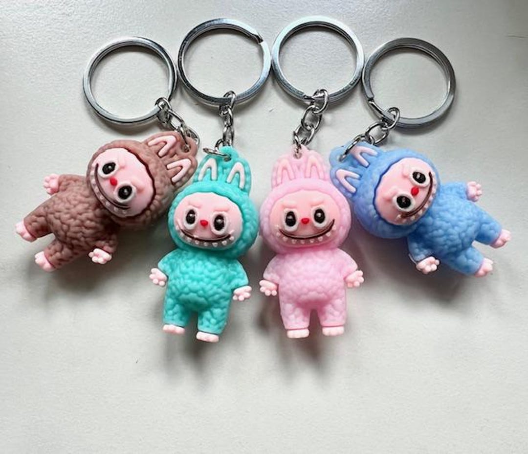 One Full Set of Four (4) Cute Monsters DIY Keychains Bag Charms ...