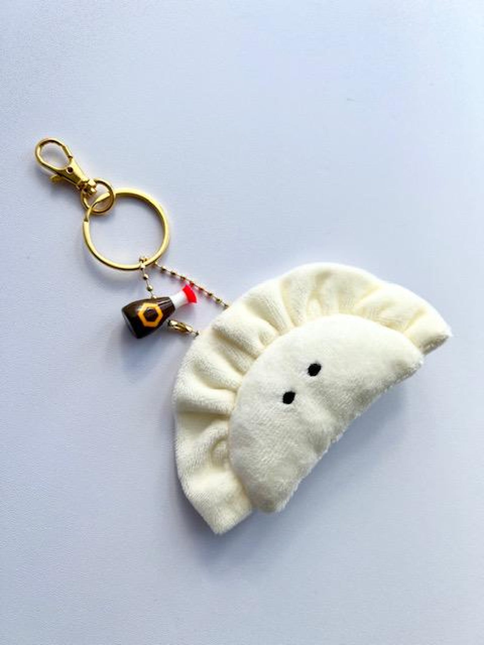 Plush Dumpling & Soy Sauce Bottle Bag Charm Keychains Key Charms. Now ...