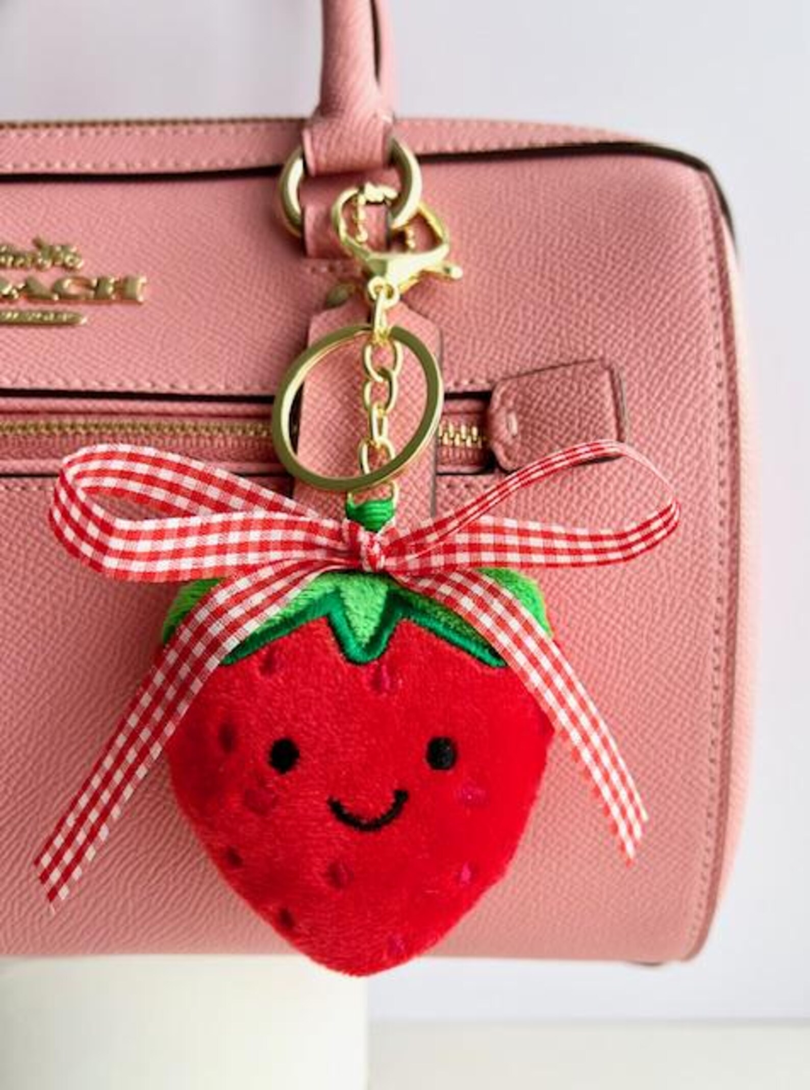 Plush Strawberry Bag Charm, Bag Charms, Key Chains, Key Charms. Cute ...