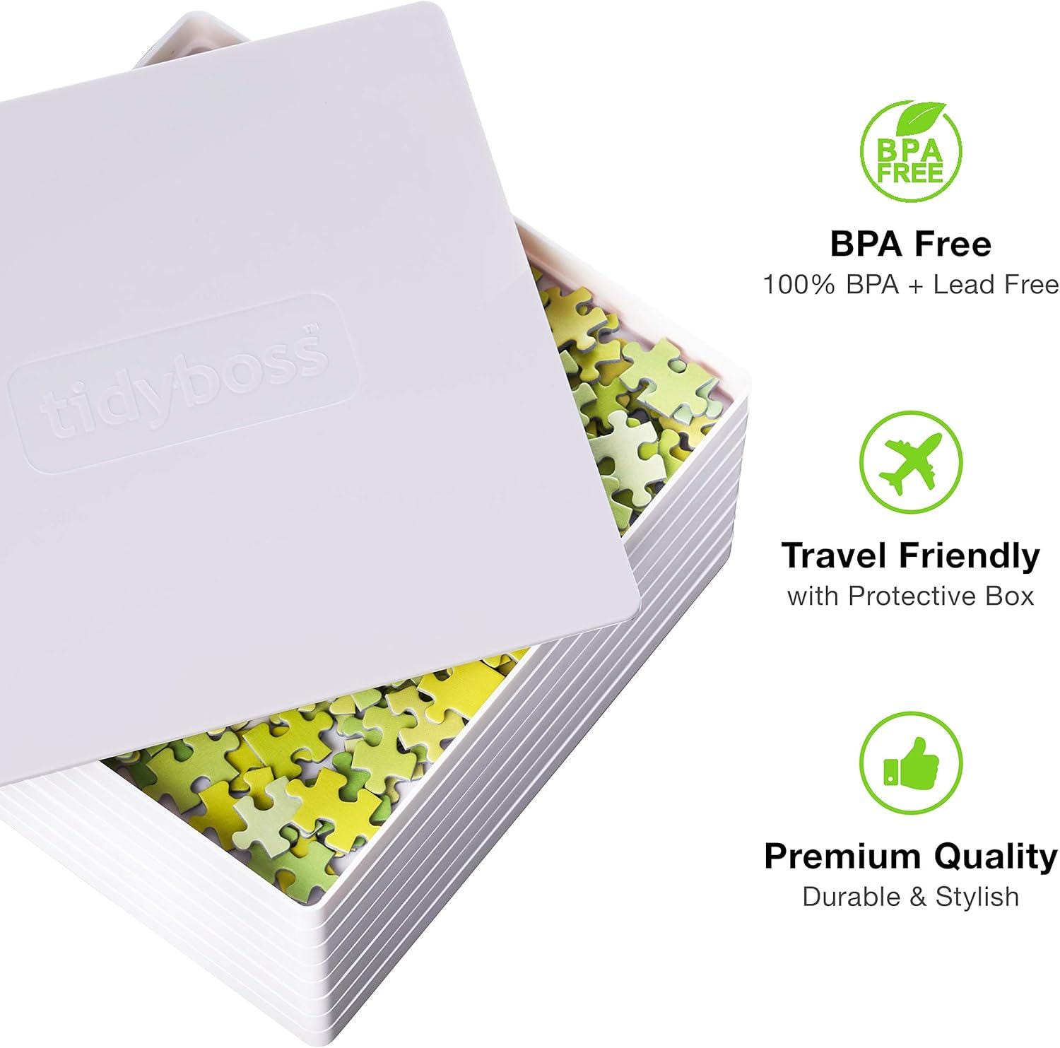 8 X White Stackable Puzzle Sorting Trays With Lid 8" X 8" | Portable ...