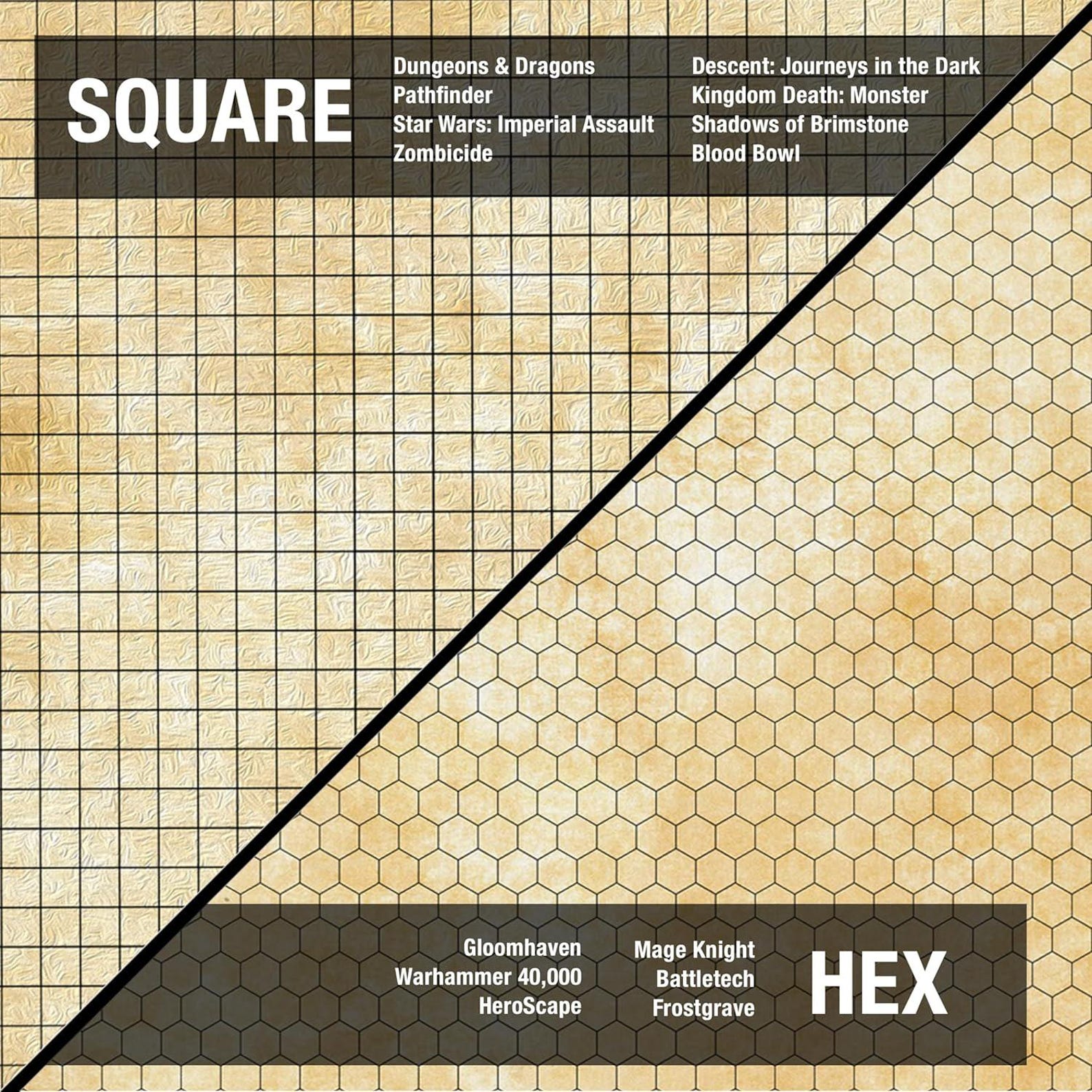 36" X48" Extra Large DND Battle Game Map | Double-sided With Grids and ...