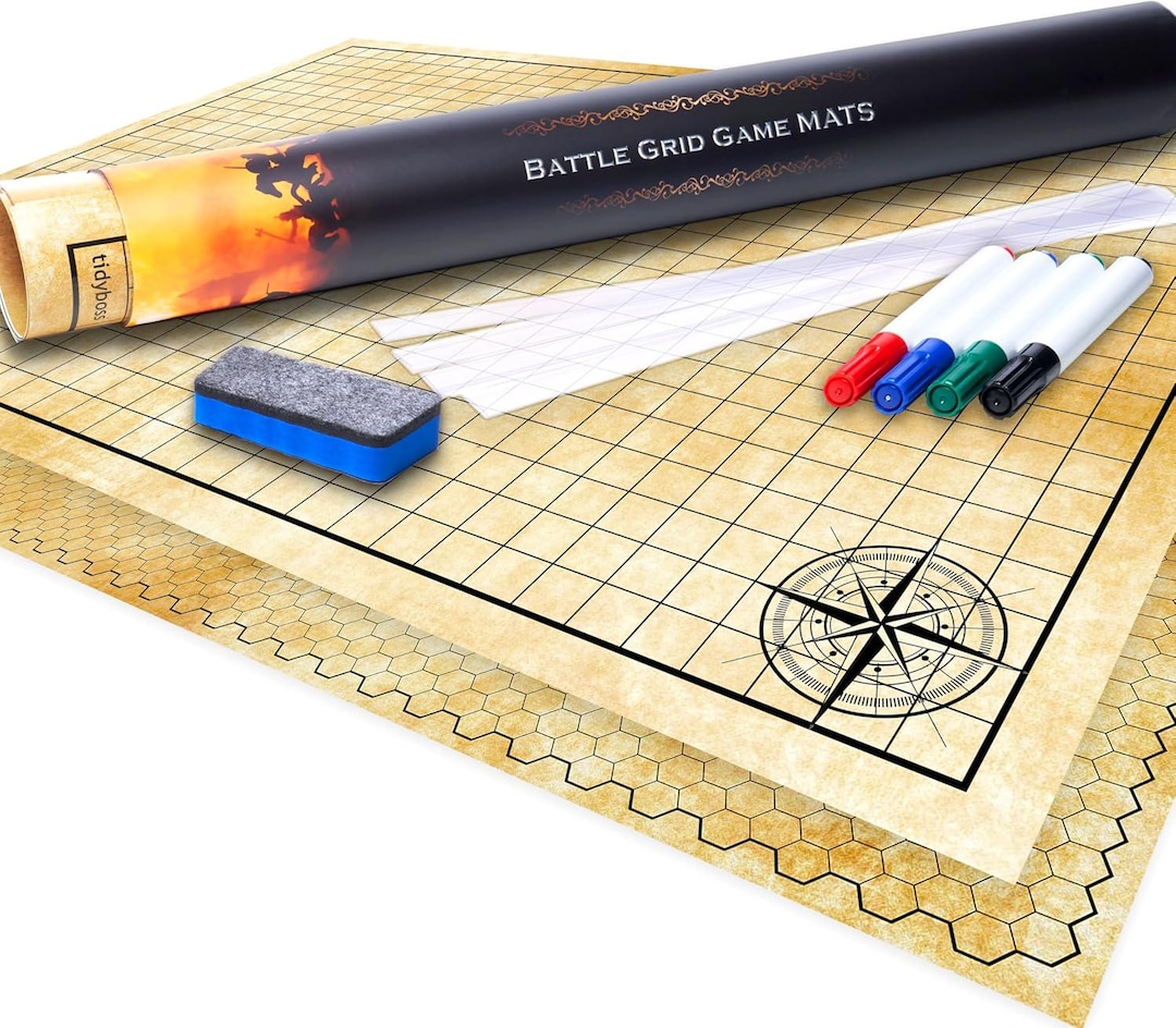 36" X48" Extra Large DND Battle Game Map | Double-sided With Grids and Hexes | DND Starter Kit ...