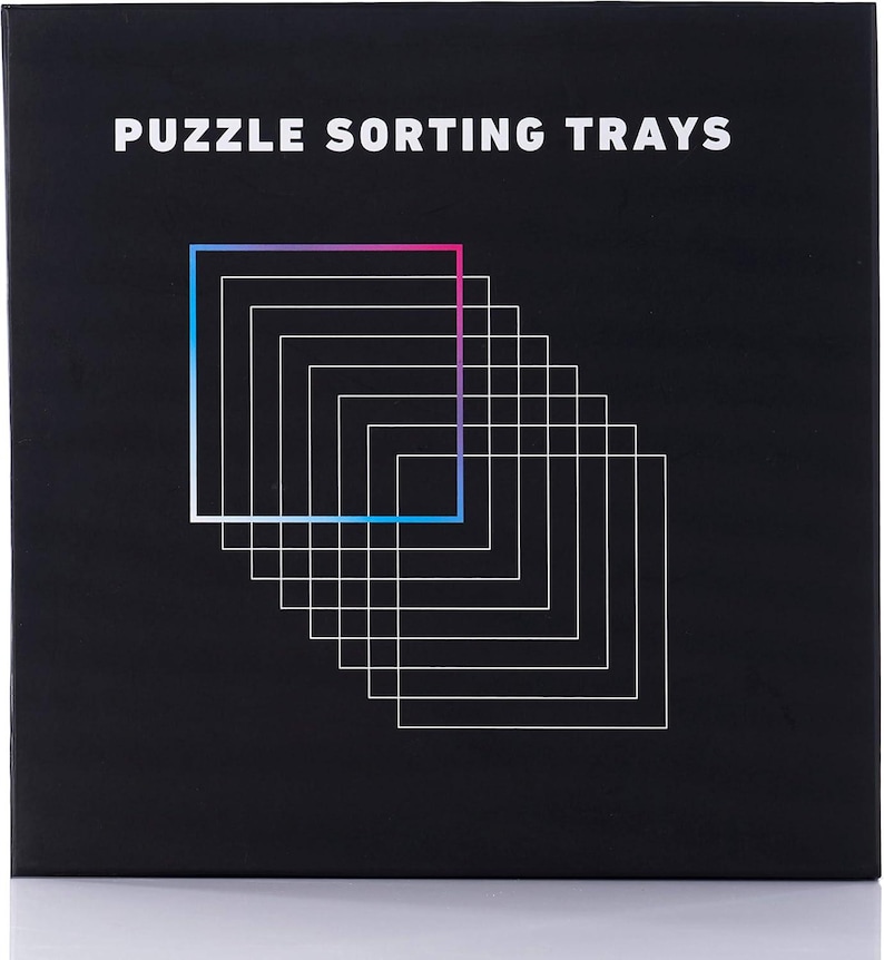 8 X Black Stackable Puzzle Sorting Trays With Lid 8" X 8" | Portable ...