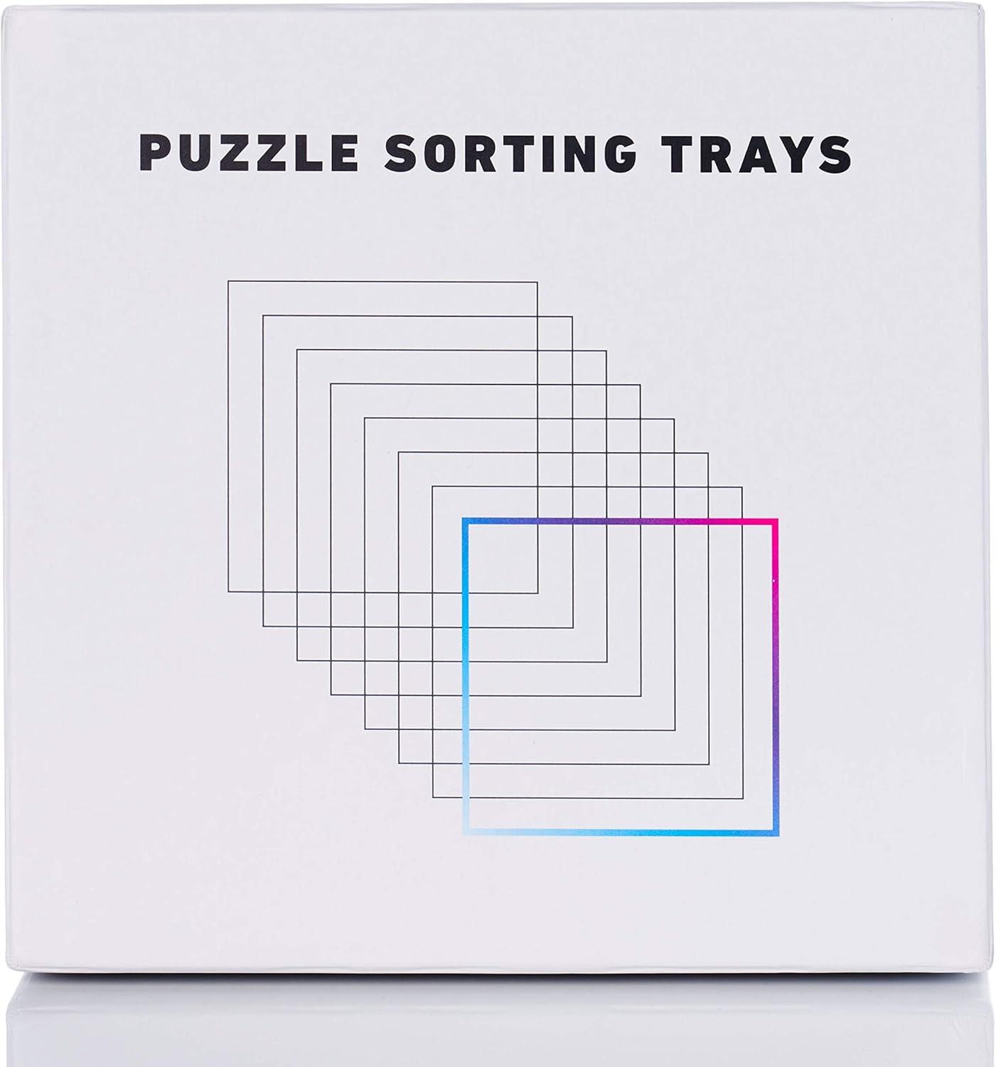 8 X White Stackable Puzzle Sorting Trays With Lid 10" X 10" | Portable Jigsaw Puzzle Sorter ...