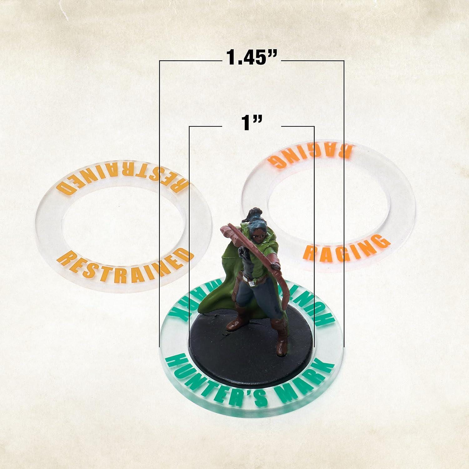 96 PCS DND Status Effects Markers | Acrylic 24 Conditions Rings for ...