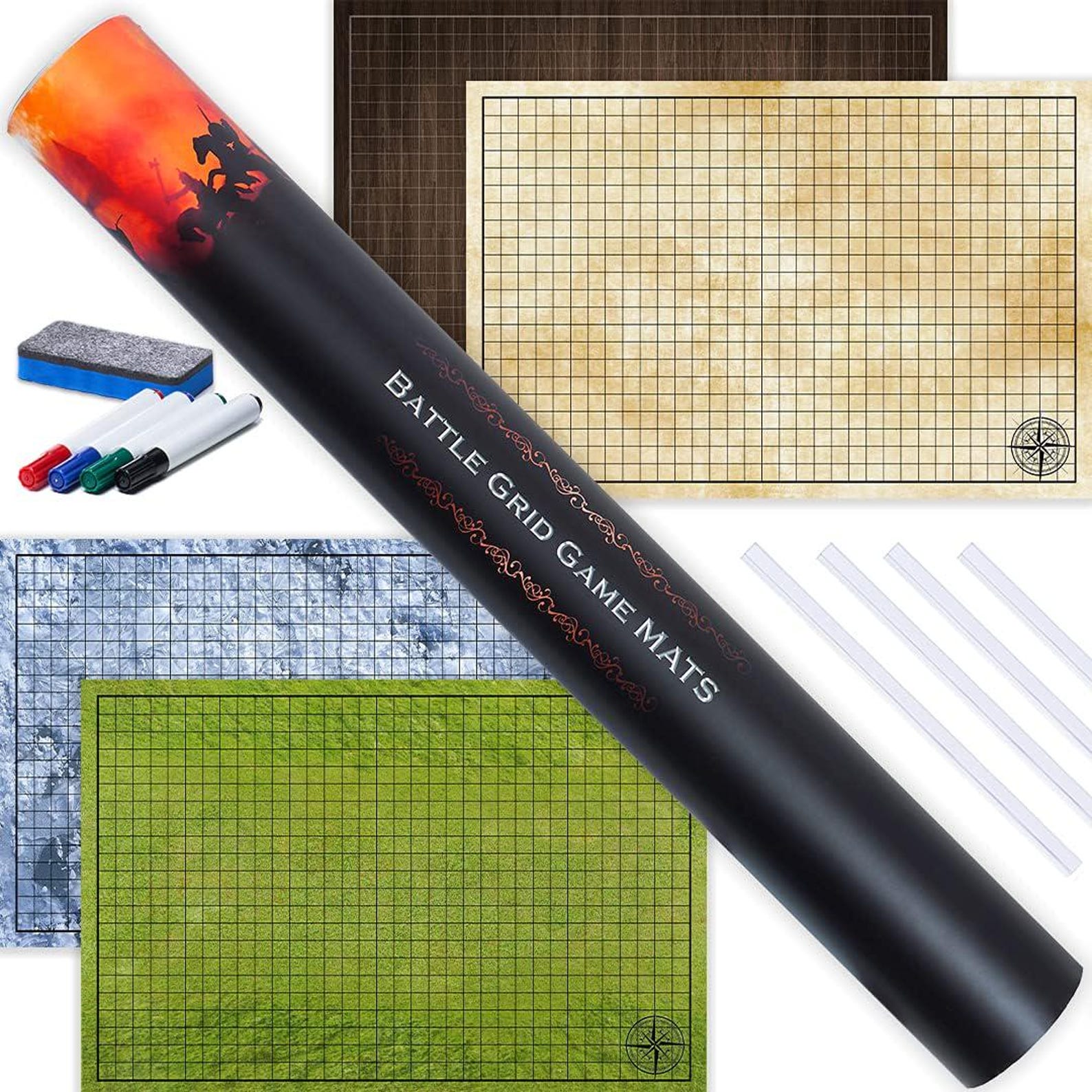 Dungeons and Dragons Battle Game Mat | 24"x 36" Double Sided Game Grid ...