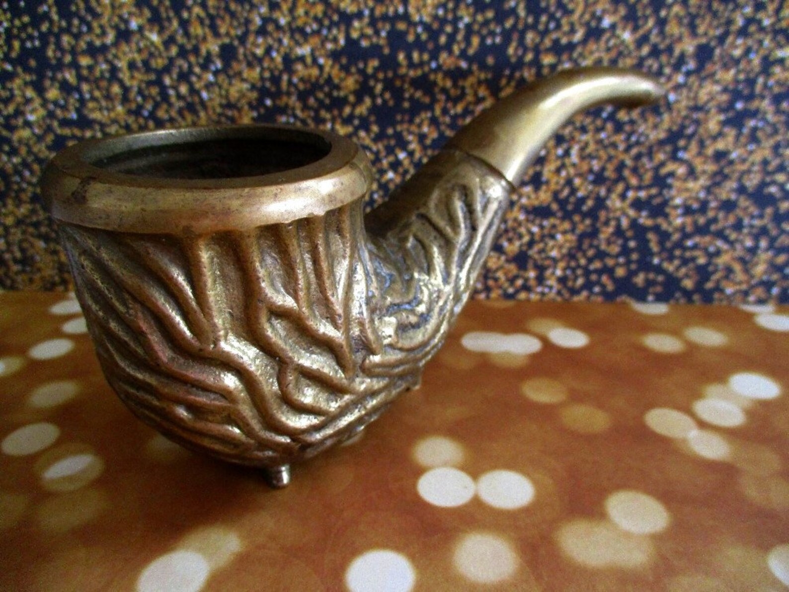 Brass Tobacco Pipe Vintage Pipe Sculpture Unique Collectible | Etsy