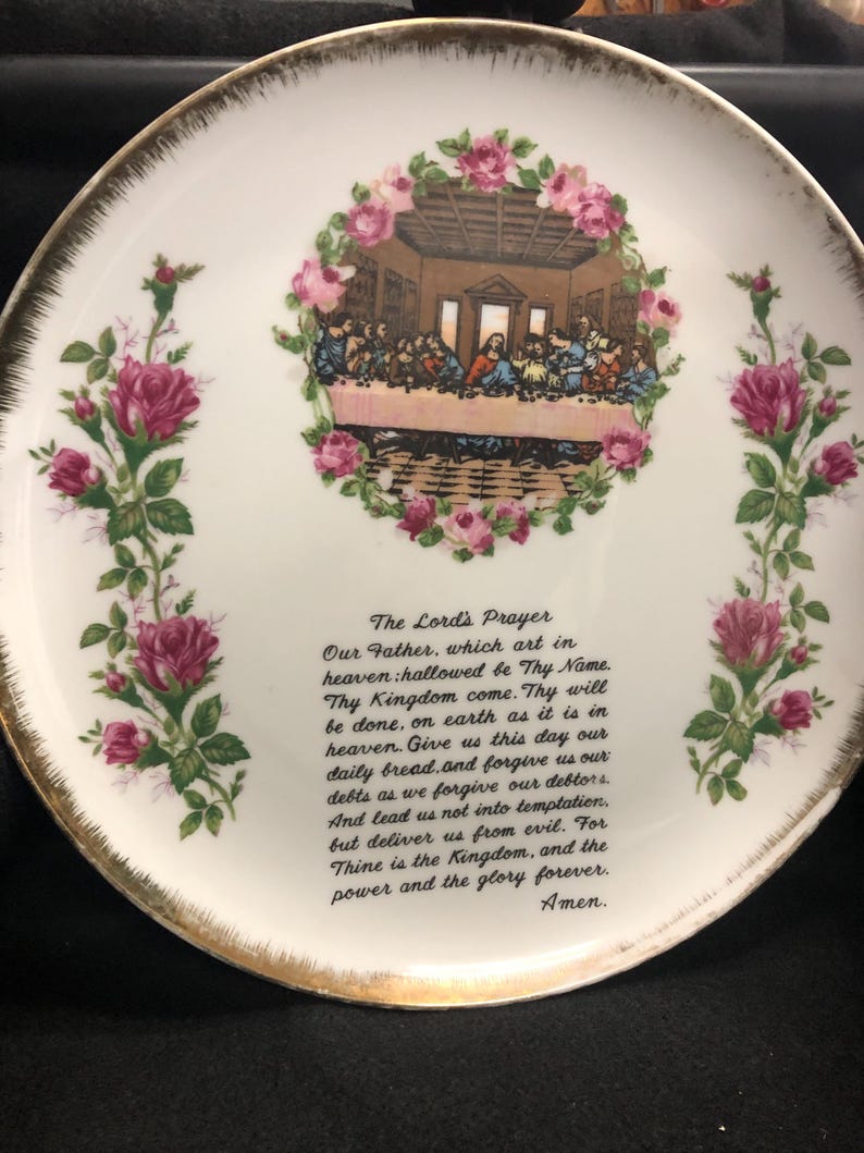 Vintage Ceramic the Lords Prayer Plate - Etsy