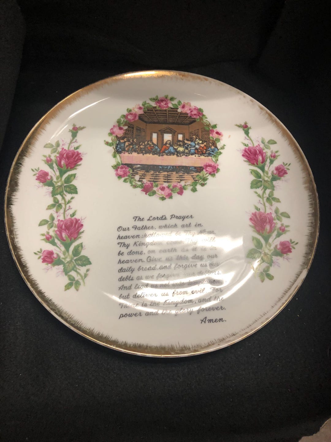 Vintage Ceramic the Lords Prayer Plate - Etsy