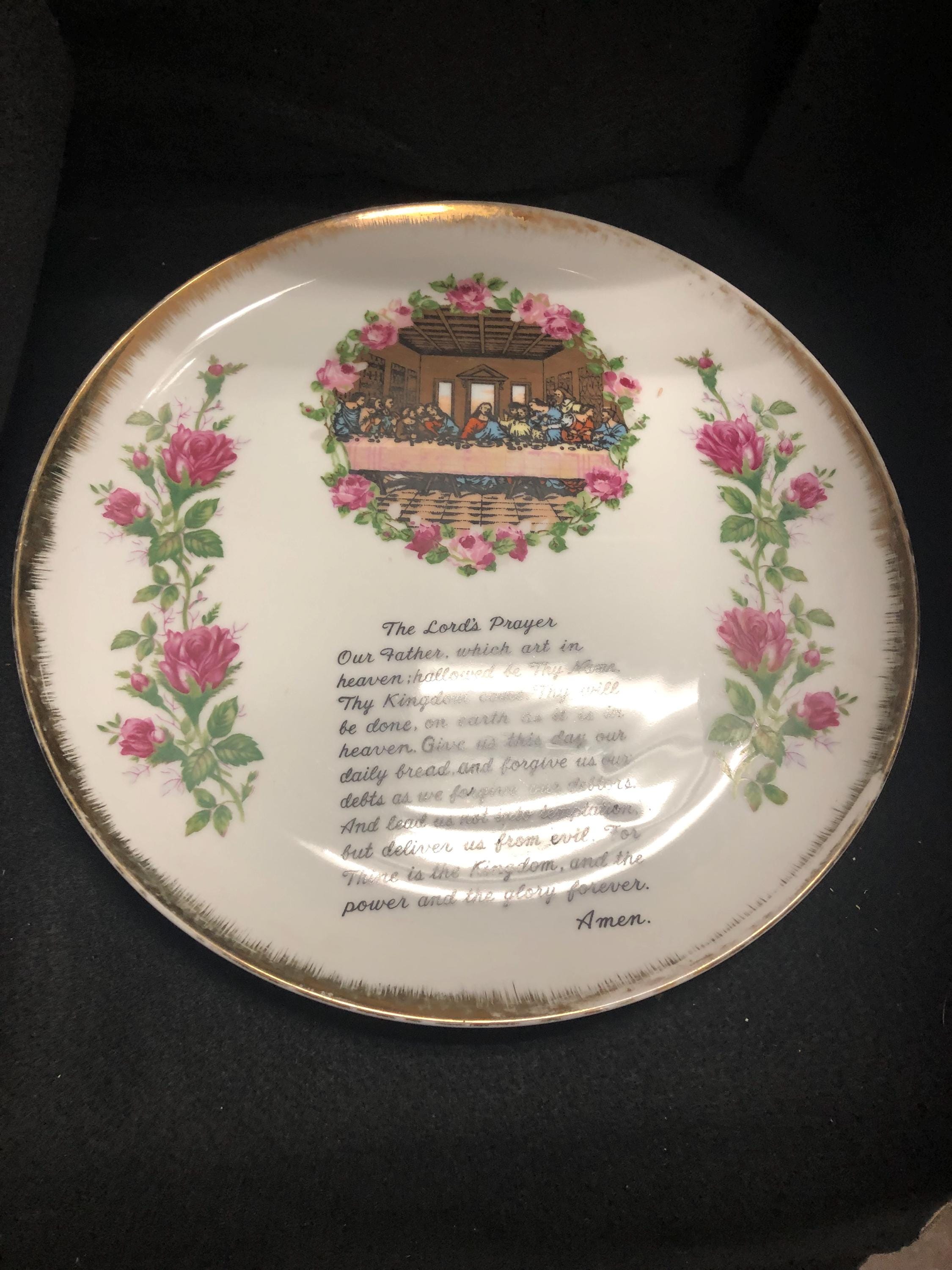 Vintage Ceramic the Lords Prayer Plate - Etsy