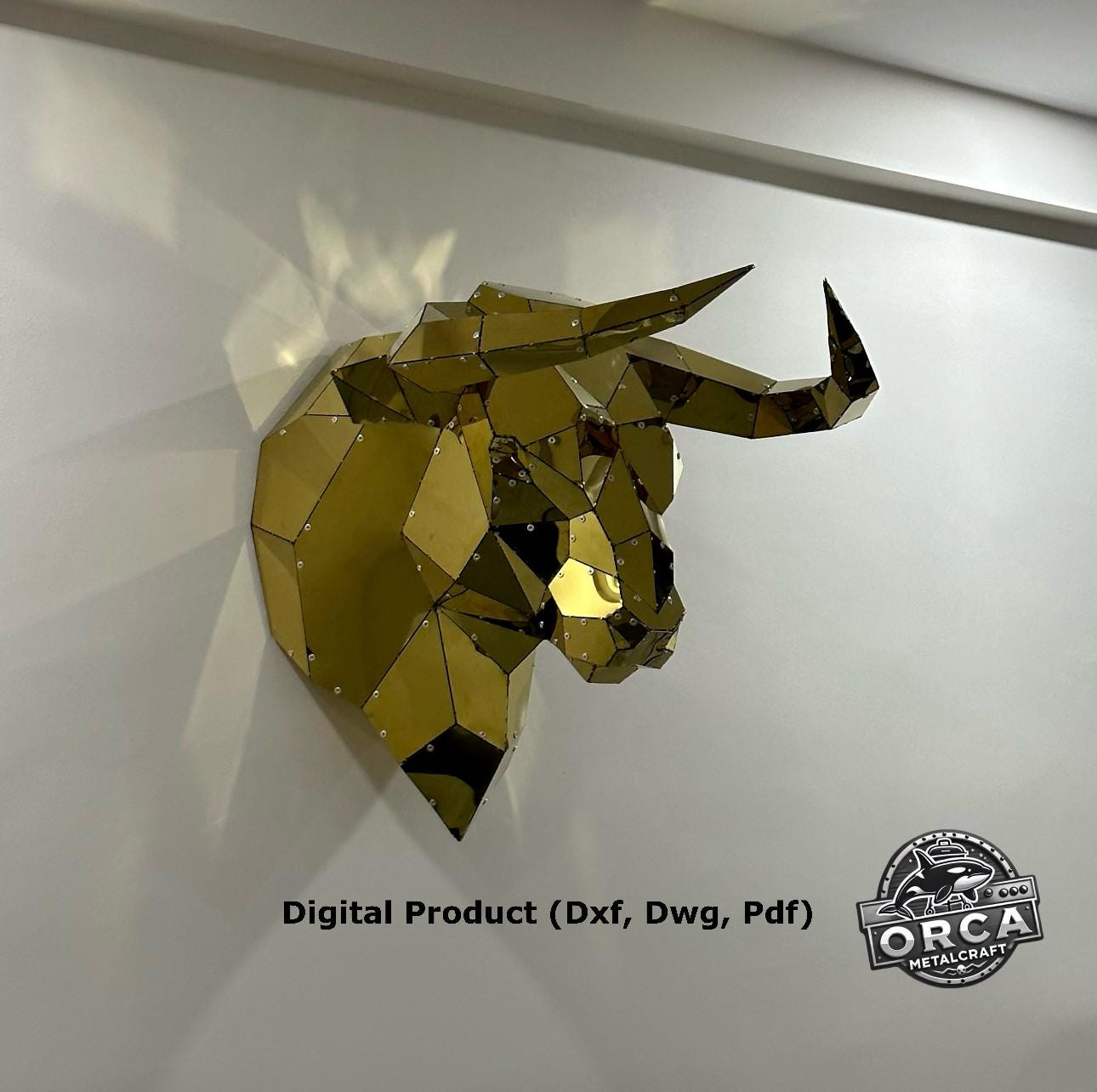 Bull Head Lazer Cutting File, 3d Animal Wall Decor Metal Bull Head Dxf ...