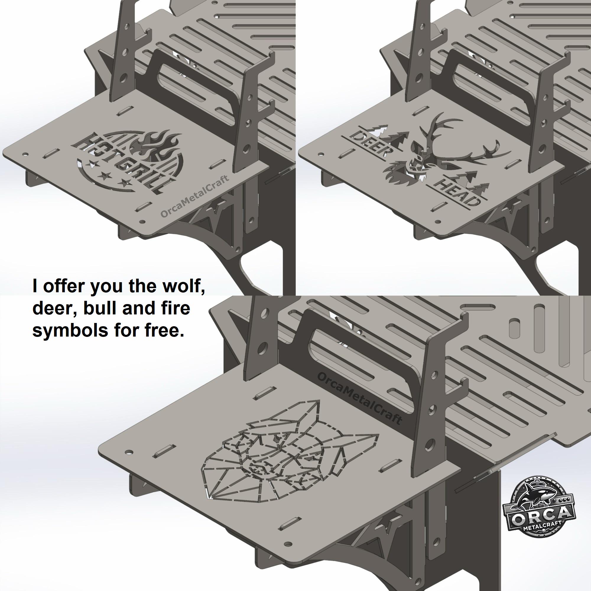 Collapsible Fire Pit Grill DXF File: Portable BBQ, Camping Design ...