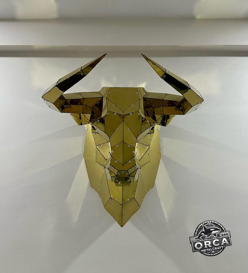 Bull Head Lazer Cutting File, 3d Animal Wall Decor Metal Bull Head Dxf ...