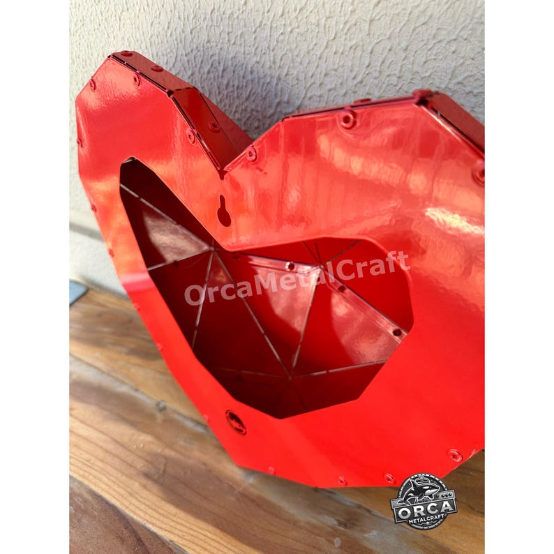 3D Heart Wall Decor Laser Cut File: Lowpoly Metal Art (DXF, PDF) - Etsy