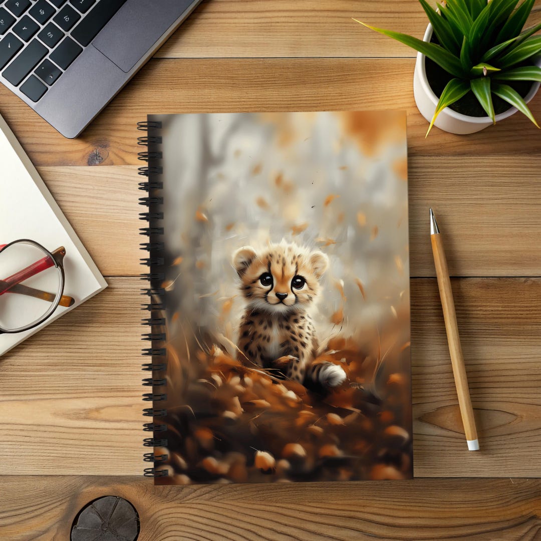 Cute Cheetah Spiral Notebook Journal - Cute Animal Gift, Gift for Kids ...