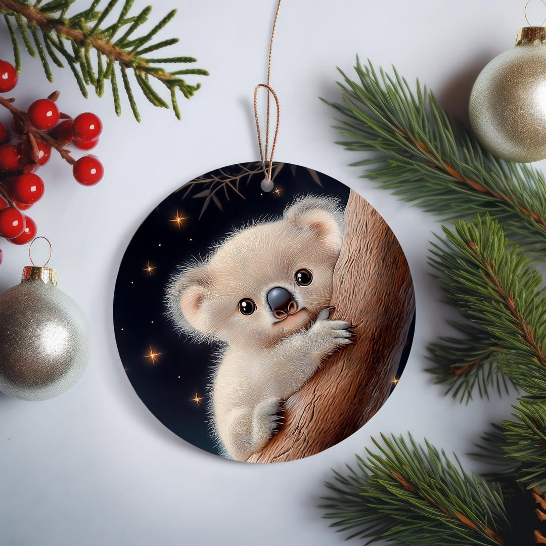 Cute Koala Ceramic Christmas Ornament Holiday Gift, Xmas Ornaments ...