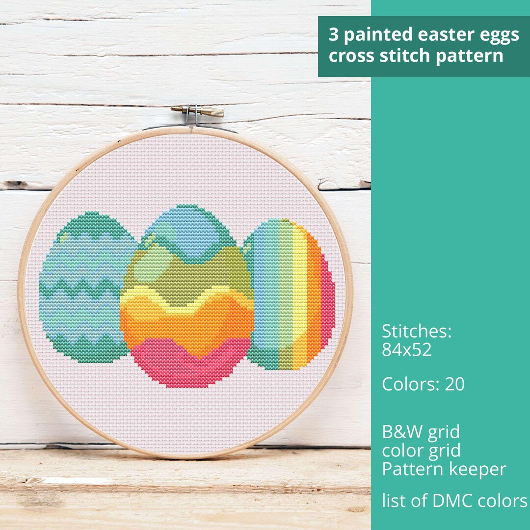 Painted Easter Eggs Cross Stitch Pattern (PDF) - Etsy