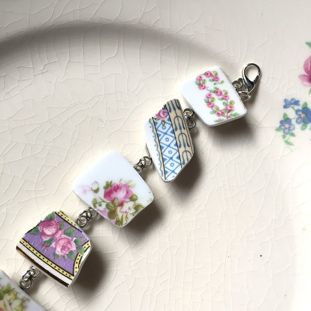 Broken China Jewelry, Broken China Bracelet, Made From Antique Broken ...