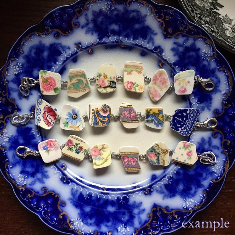 Broken China Jewelry, Broken China Bracelet, Made From Antique Broken ...