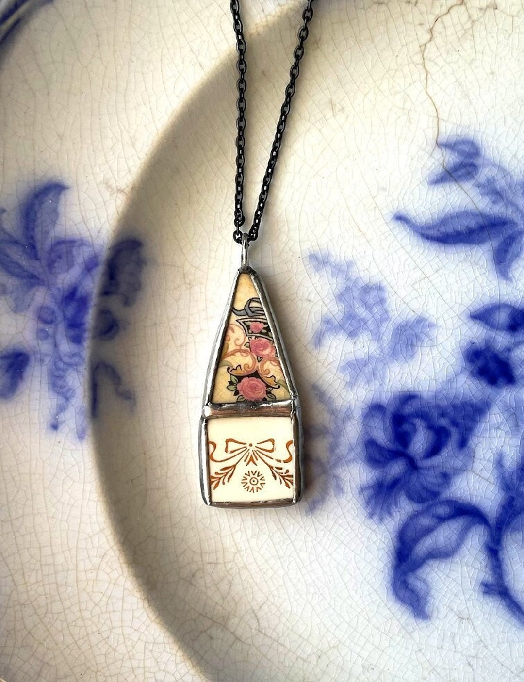 Broken China Jewelry, Broken China Necklace, Home Sweet Home House ...