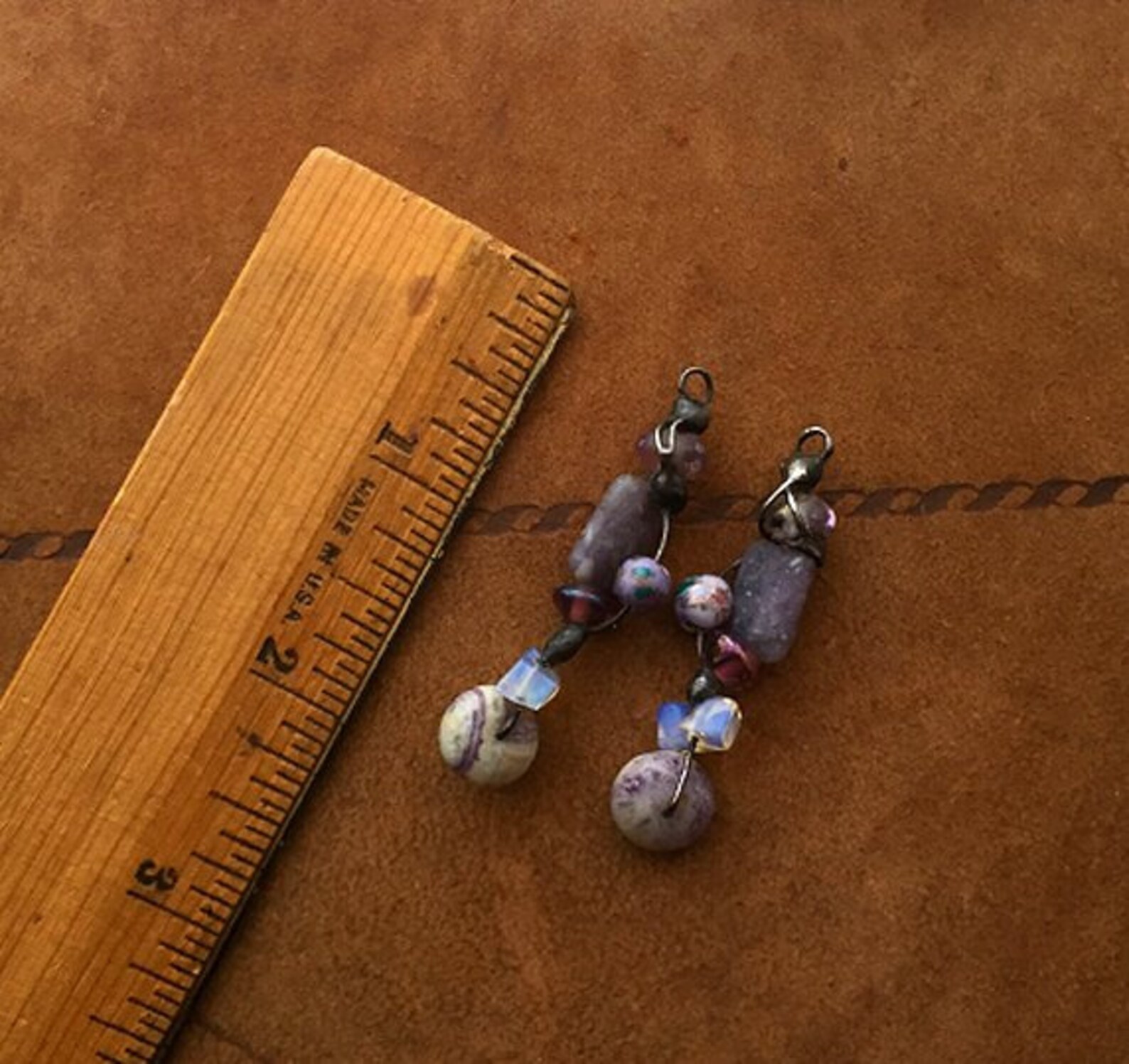ARTISAN METALWORK. Soldered Charms. 2 Hand-beaded Charms Drops Jewelry ...