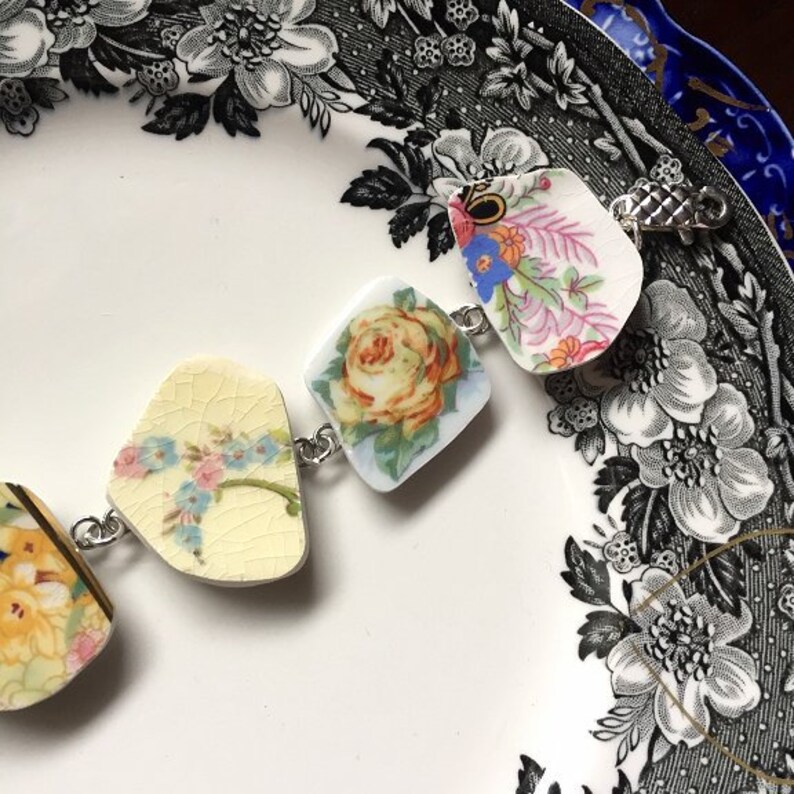 Broken China Jewelry Broken China Bracelet Made From Antique - Etsy