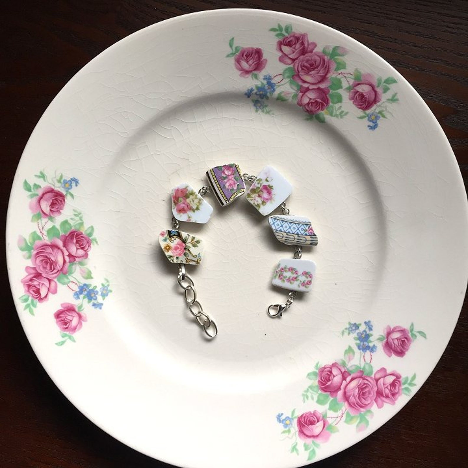 Broken China Jewelry Broken China Bracelet Made From Antique | Etsy