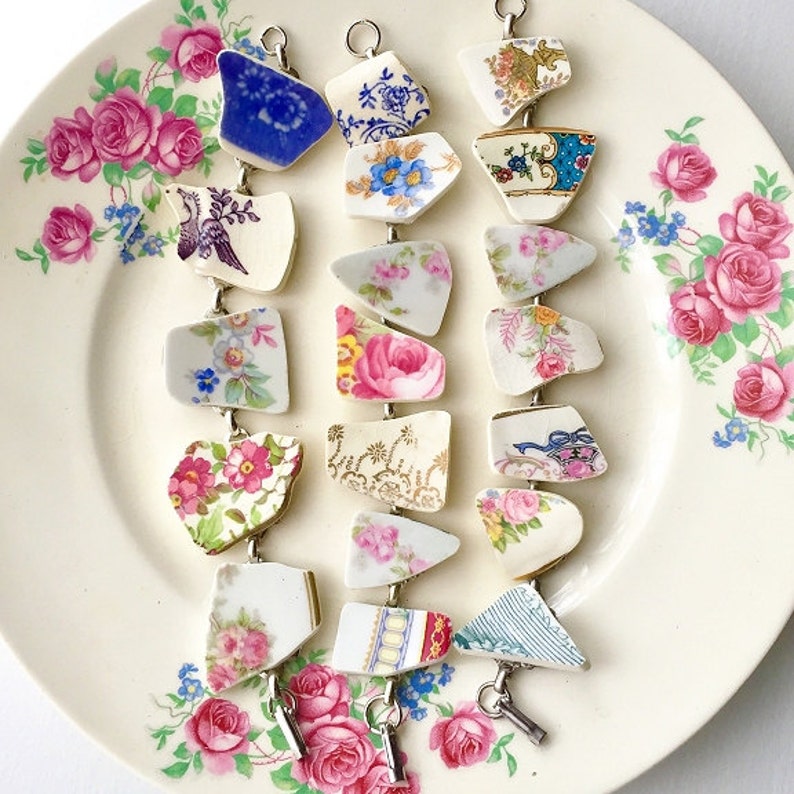 Broken China Jewelry, Broken China Bracelet, Made From Antique Broken ...