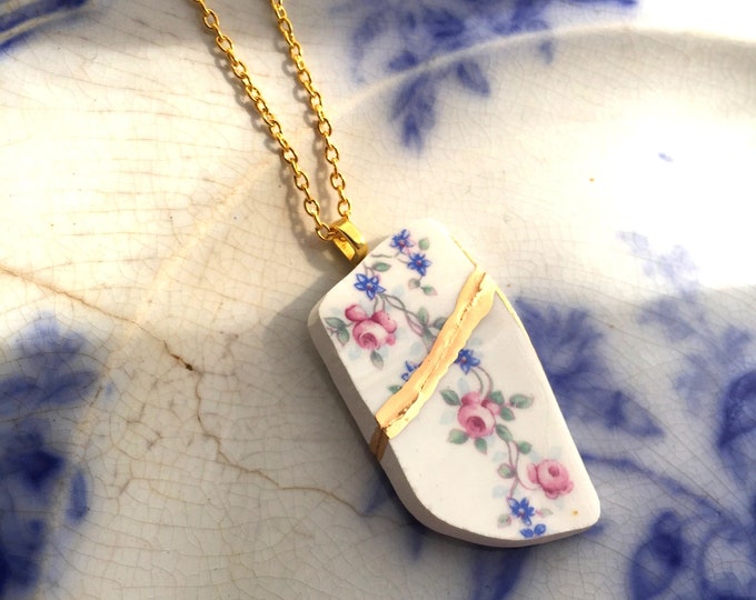 Kintsugi Jewelry, Gold Mended, Broken China Jewelry, China Pendant ...