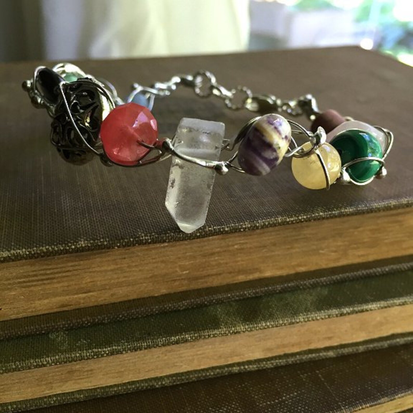 Fairy Ring of Gems Beaded Gemstone Circlet Bracelet Quartz | Etsy
