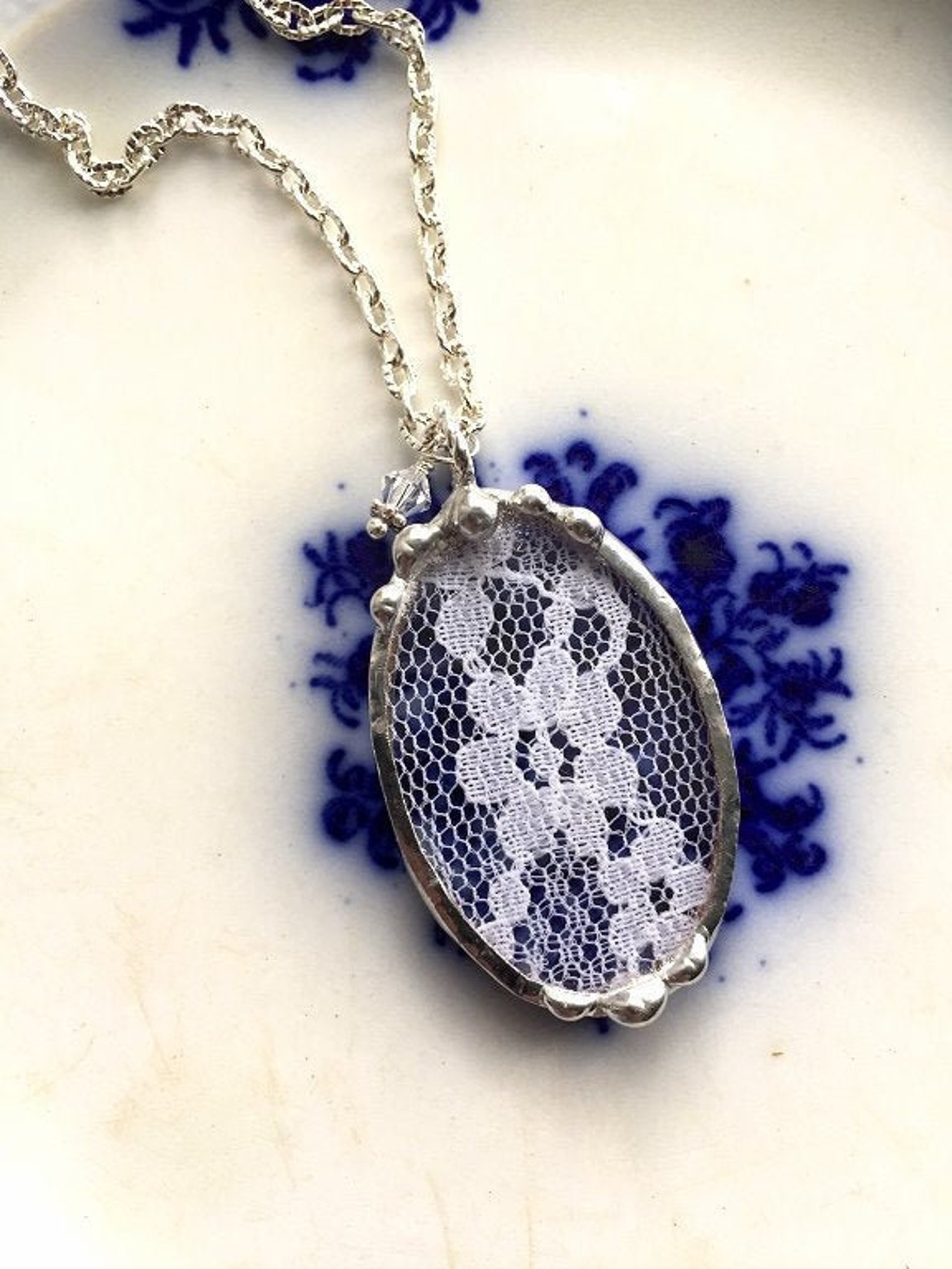 Antique Lace Jewelry Pendant Necklace. Vintage Inspired Old - Etsy