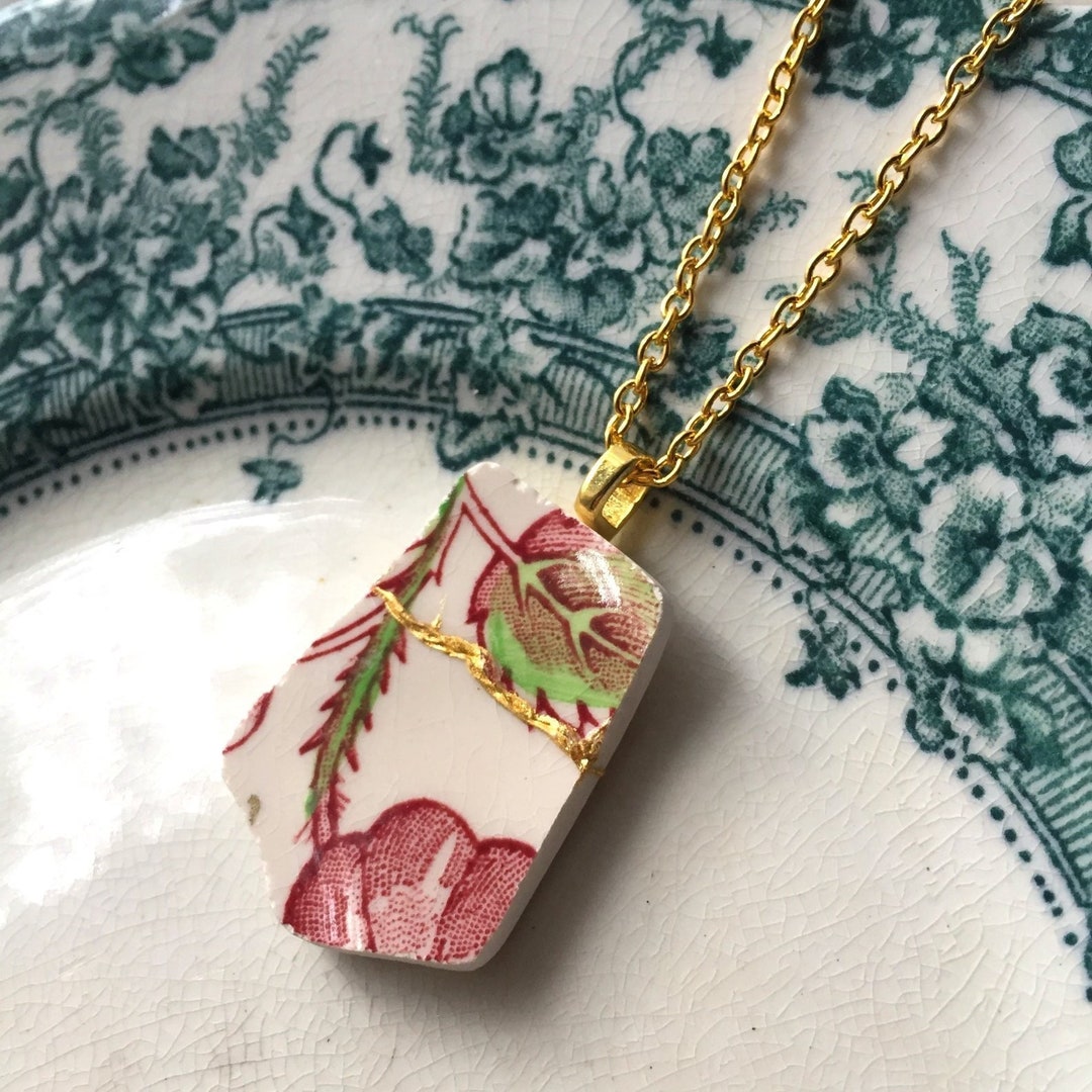 Kintsugi Jewelry, Gold Mended, Broken China Jewelry, China Pendant ...