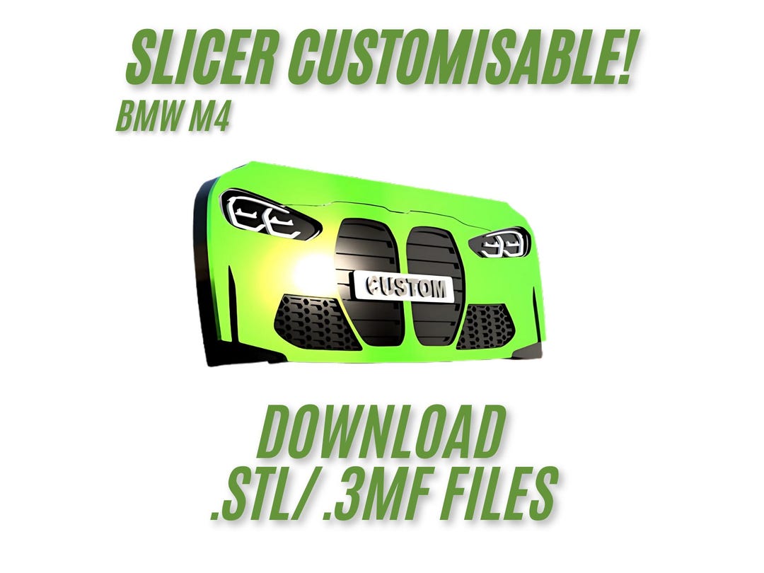 BMW M4 Competition Front STL/3MF File – Customizable License Plate – 3D ...