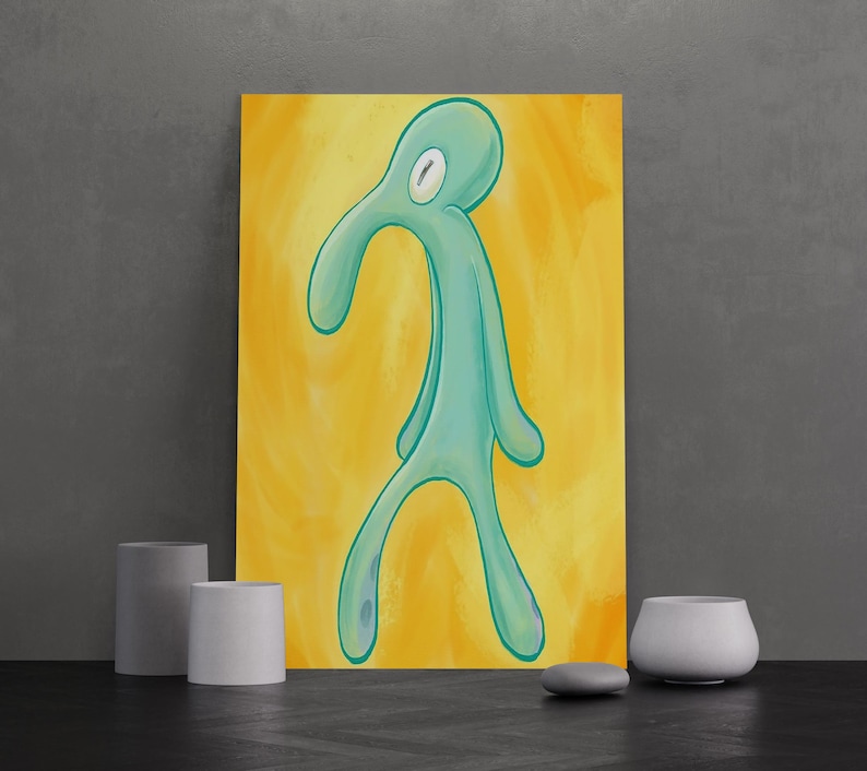 Squidward Poster, Funny Spongebob Poster, Spongebob Characters Wall Art ...