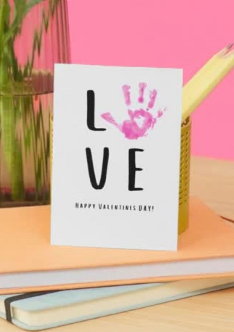 Love" Handprint Art | Personalised Valentine’s Keepsake - Etsy