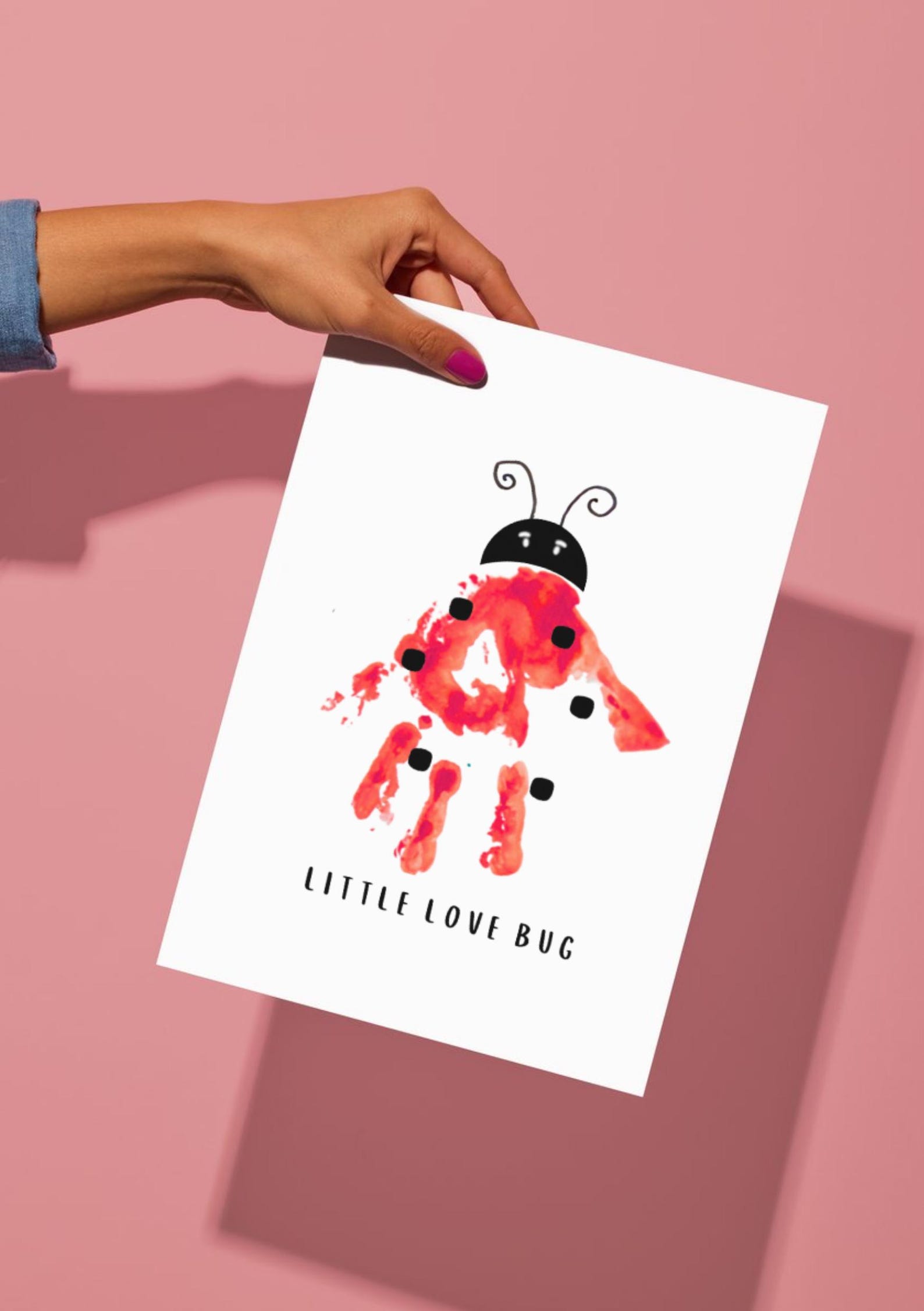 Love Bug" Ladybird Handprint Art | Adorable Valentine’s Keepsake - Etsy