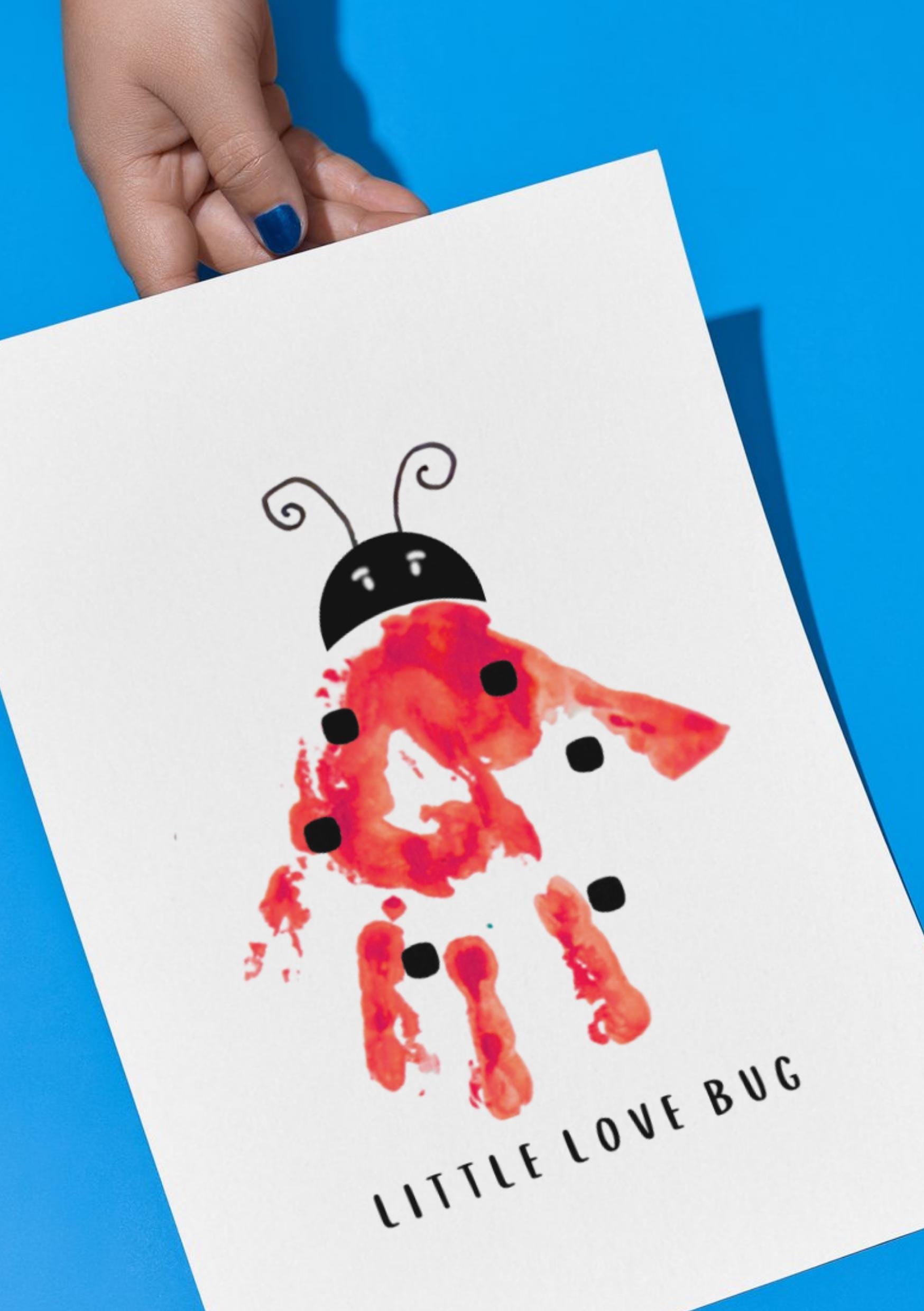 Love Bug" Ladybird Handprint Art | Adorable Valentine’s Keepsake - Etsy